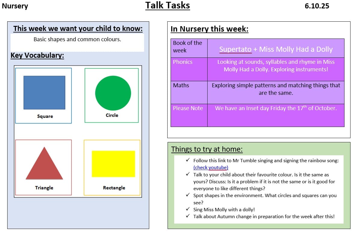 Talk Tasks Oct 2025 - Heymann Primary School